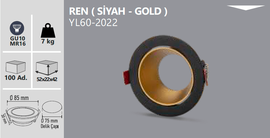 YL60-2022 Ren Siyah Gold Dekoratif Boş Kasa YL60-2022 Ren Siyah Gold Dekoratif Boş Kasa
